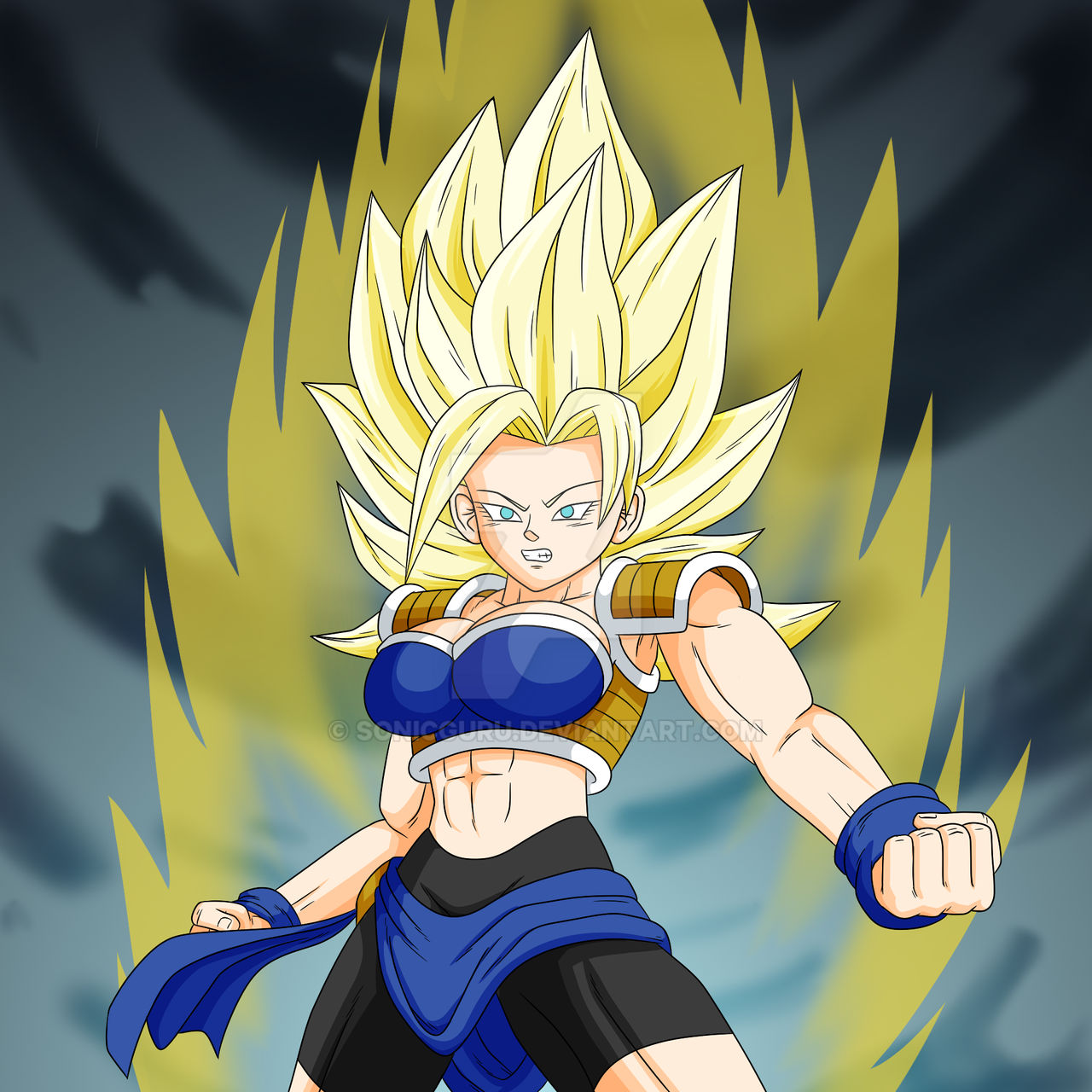Aiart Redraw Female Saiyan By Sonicguru On Deviantart