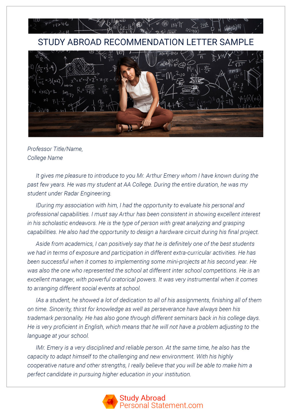 Study Abroad Recommendation Letter Sample by StudyAbroadDocument on ... Study Abroad Recommendation Letter Sample by StudyAbroadDocument on ...