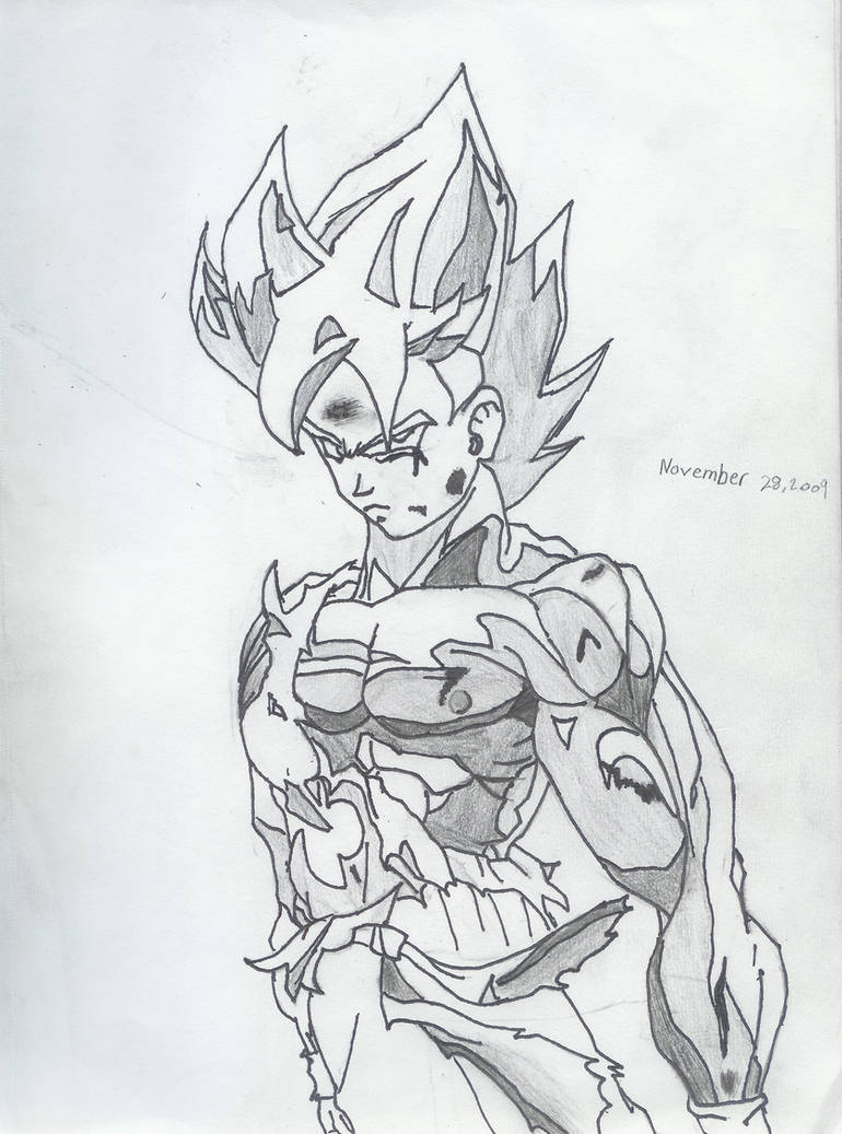 Goku With Ripped Clothing By Zehahahahaha On Deviantart