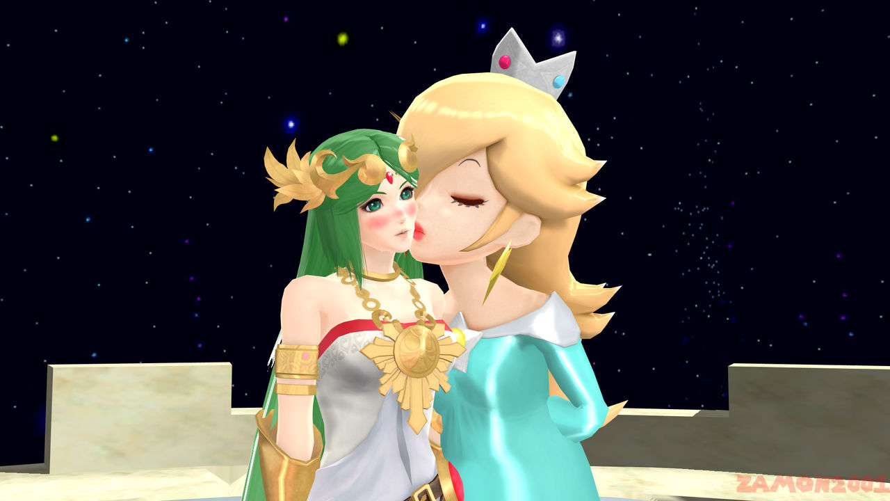 Rosalina X Palutena A Surprise Kiss By Zamon2001 On Deviantart