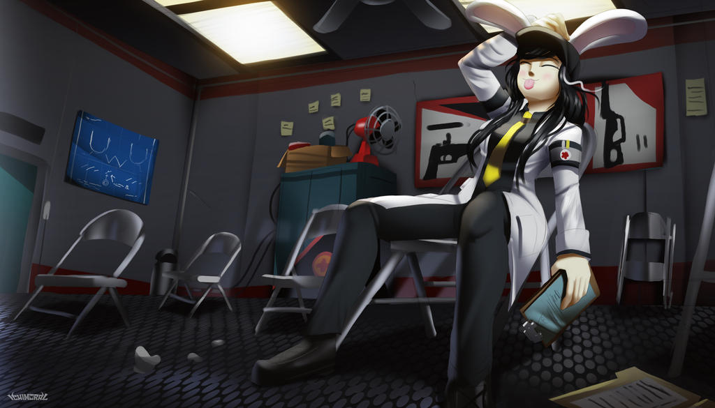 Commission Exhausted Scientist Girl By Ichimoral On Deviantart