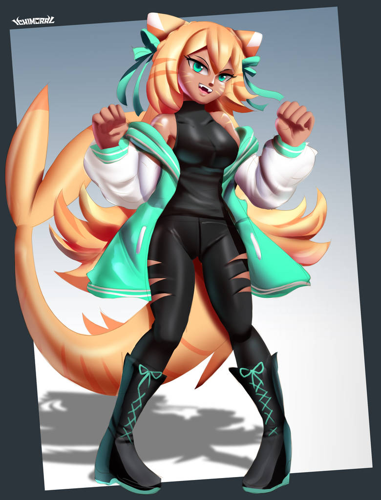 Commission Shark Girl Neko Pose By Ichimoral On Deviantart
