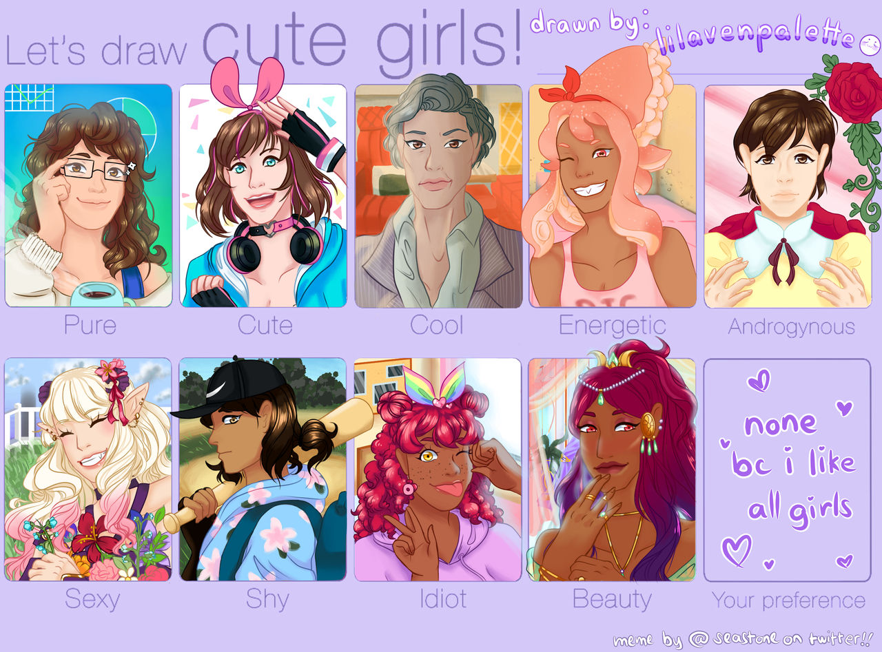 Let's Draw Cute Girls meme!! by lilavenpalette on DeviantArt Let's Draw Cute Girls meme!! by lilavenpalette on DeviantArt