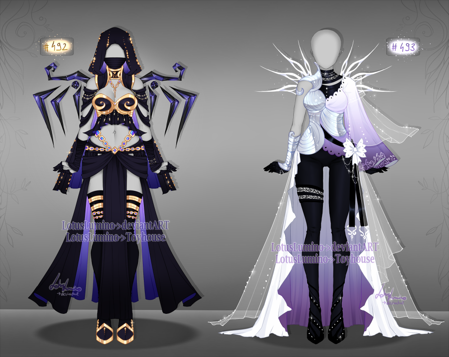 Outfit Design Adopt 492 493 Closed By Lotuslumino On Deviantart
