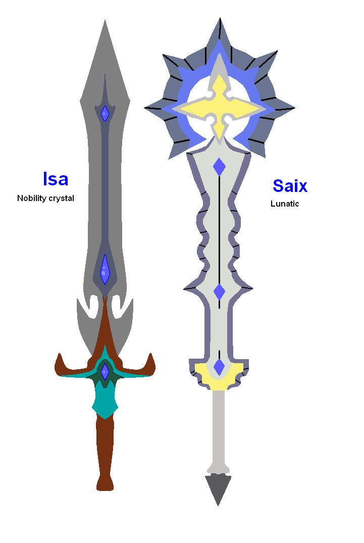 Isa And Saix Weapons By Vildtiger On Deviantart