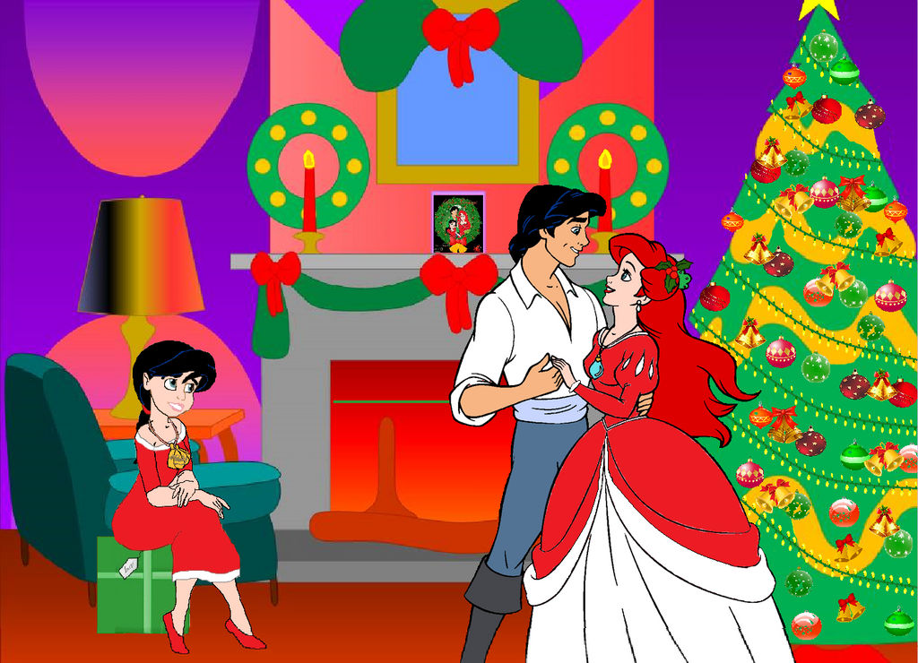 Ariel Eric And Melody Having Christmas Together 2 By Rickeyel08 On Deviantart