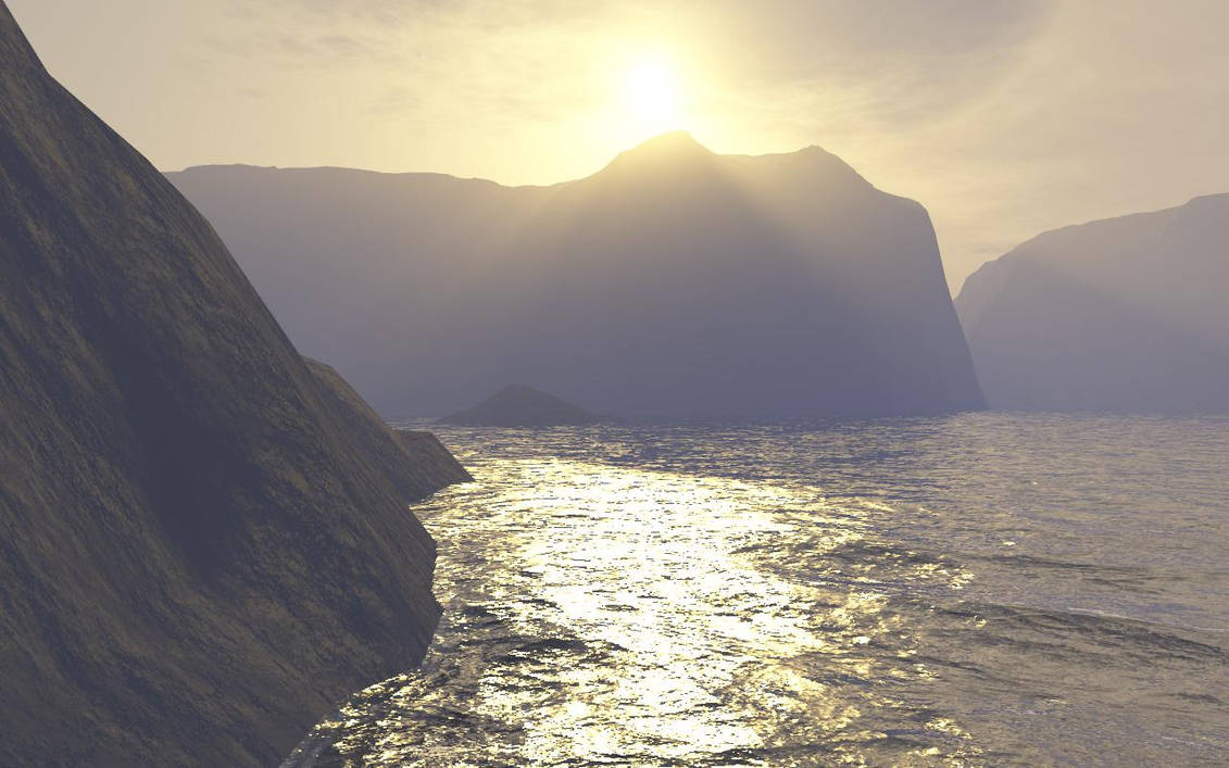 sun over cliff by Achilles17 on DeviantArt