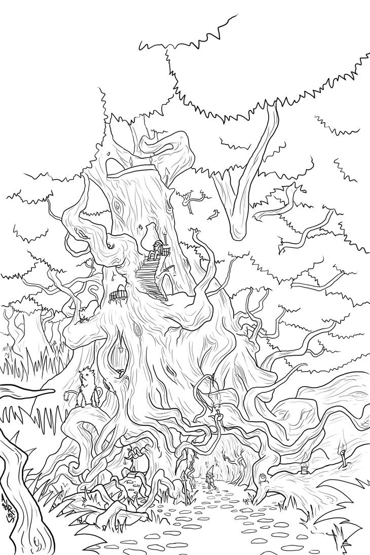 Tunneled roots linework by Arbu on DeviantArt