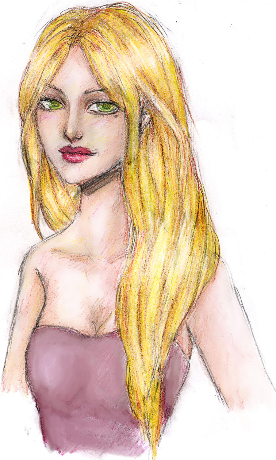 Blonde Hair Green Eyes By Apricoticecream On Deviantart