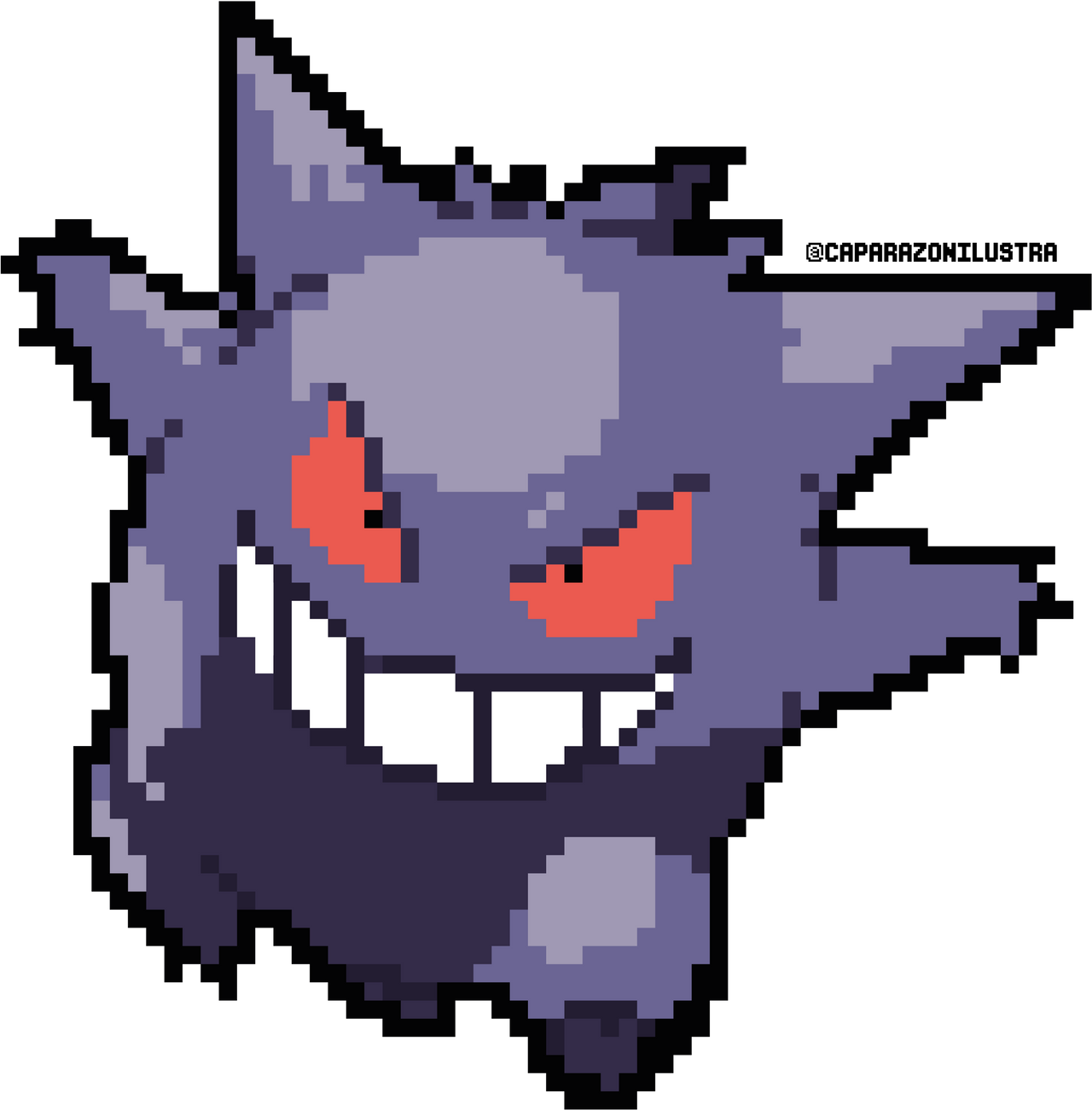 Gengar Pixel Art By Caparazonilustra On Deviantart