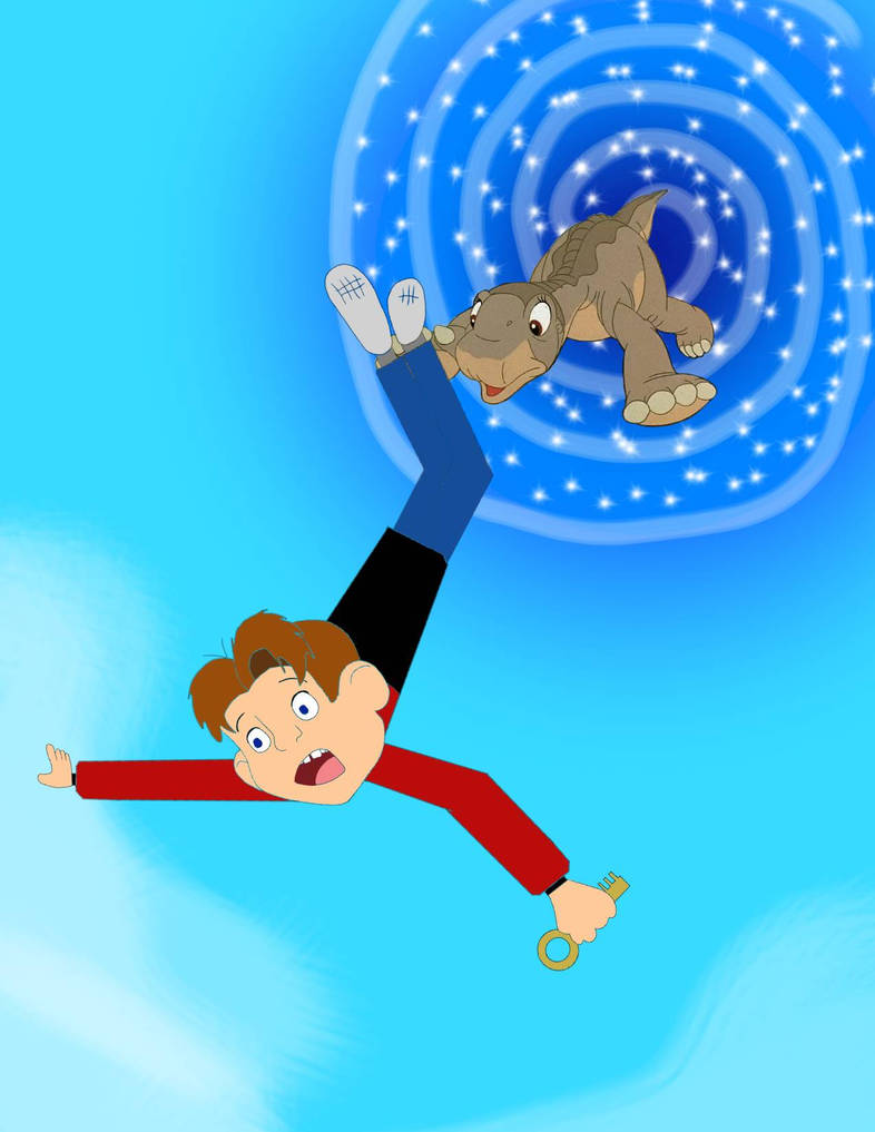 Hogarth Hughes And Littlefoot Falling From The Sky By
