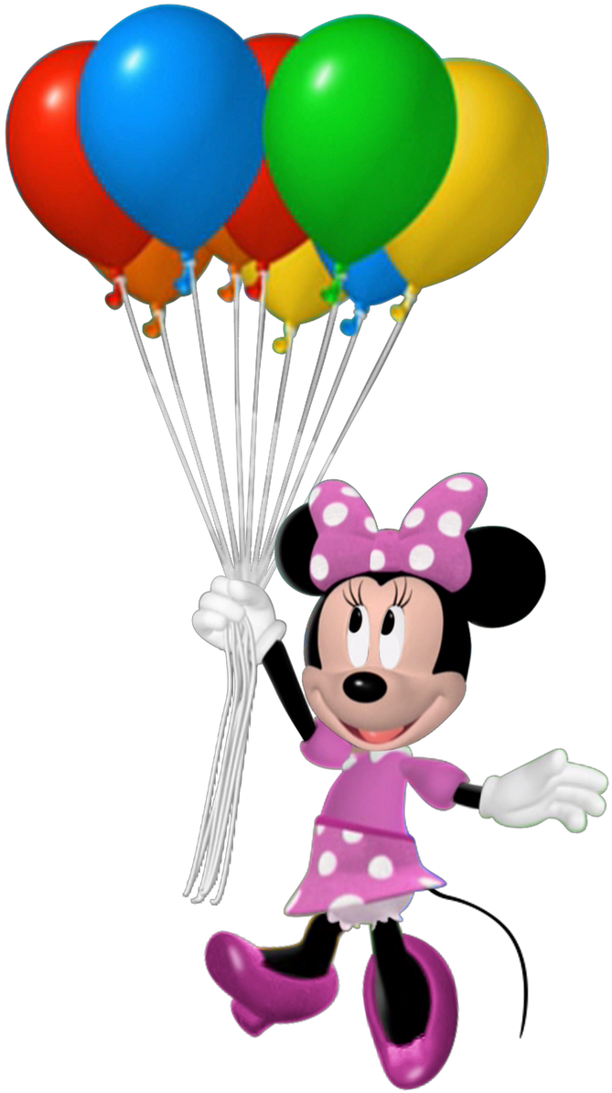 Png Minnie Mouse Floating With Balloons Mmch By Gawain Hale On