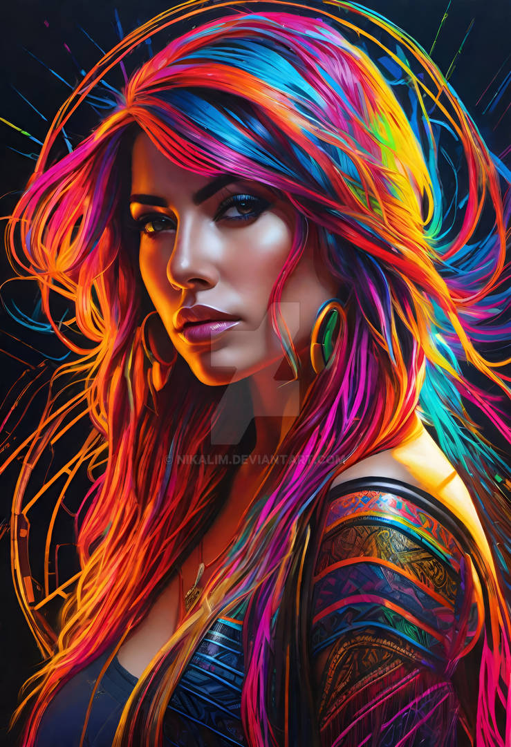 Neon Woman Portrait Img 1041 By Nikalim On Deviantart