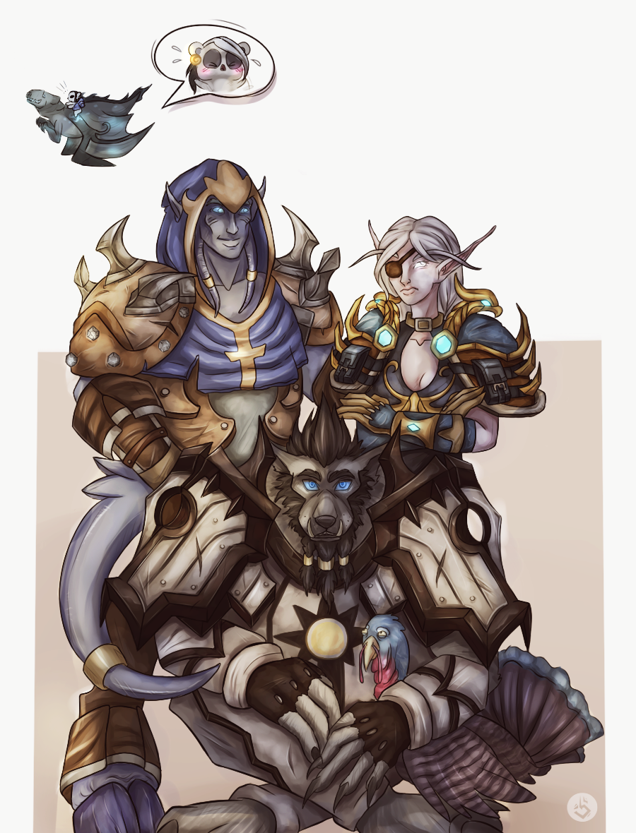 Commission Draenei Worgen And Night Elven By Wawern On Deviantart