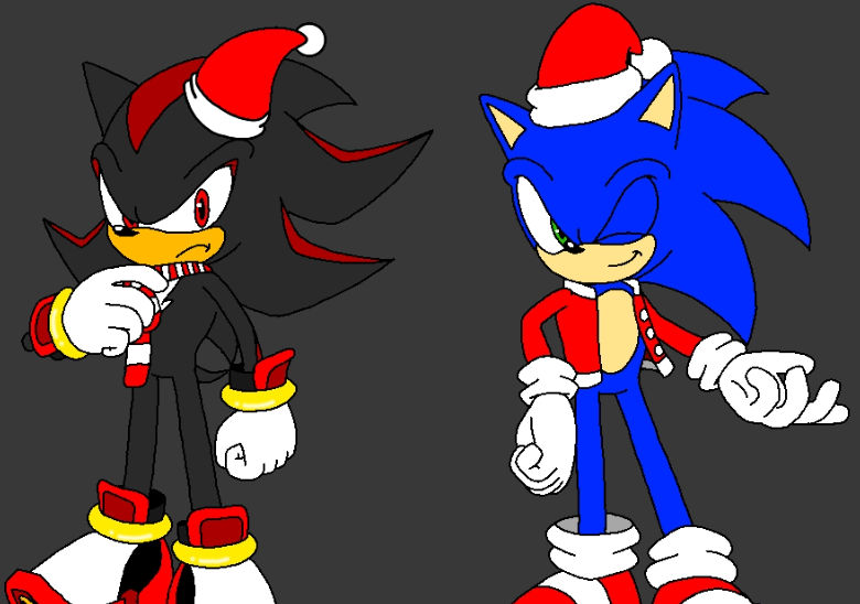 Sonic And Shadow Dressed For Christmas By Arlolovinsyt On Deviantart