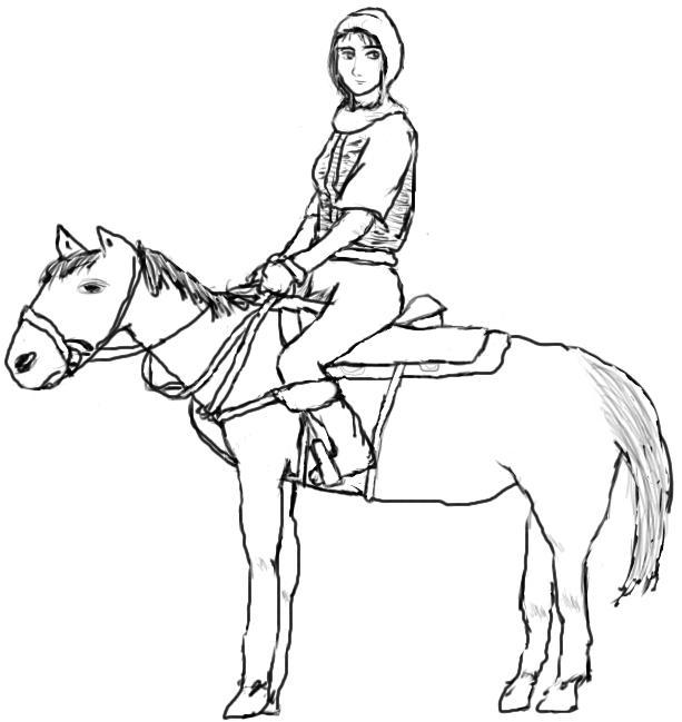 Delphine on horse by Euniana on DeviantArt