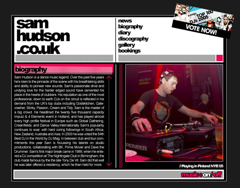 Sam Hudson - Final Site by Dfunked on DeviantArt