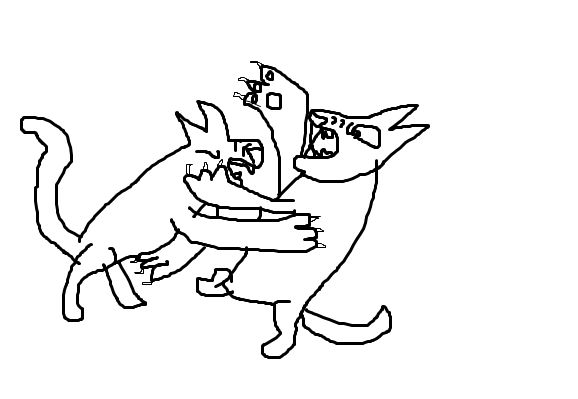 Cats Fighting Lineart By Priderockwolf744 On Deviantart