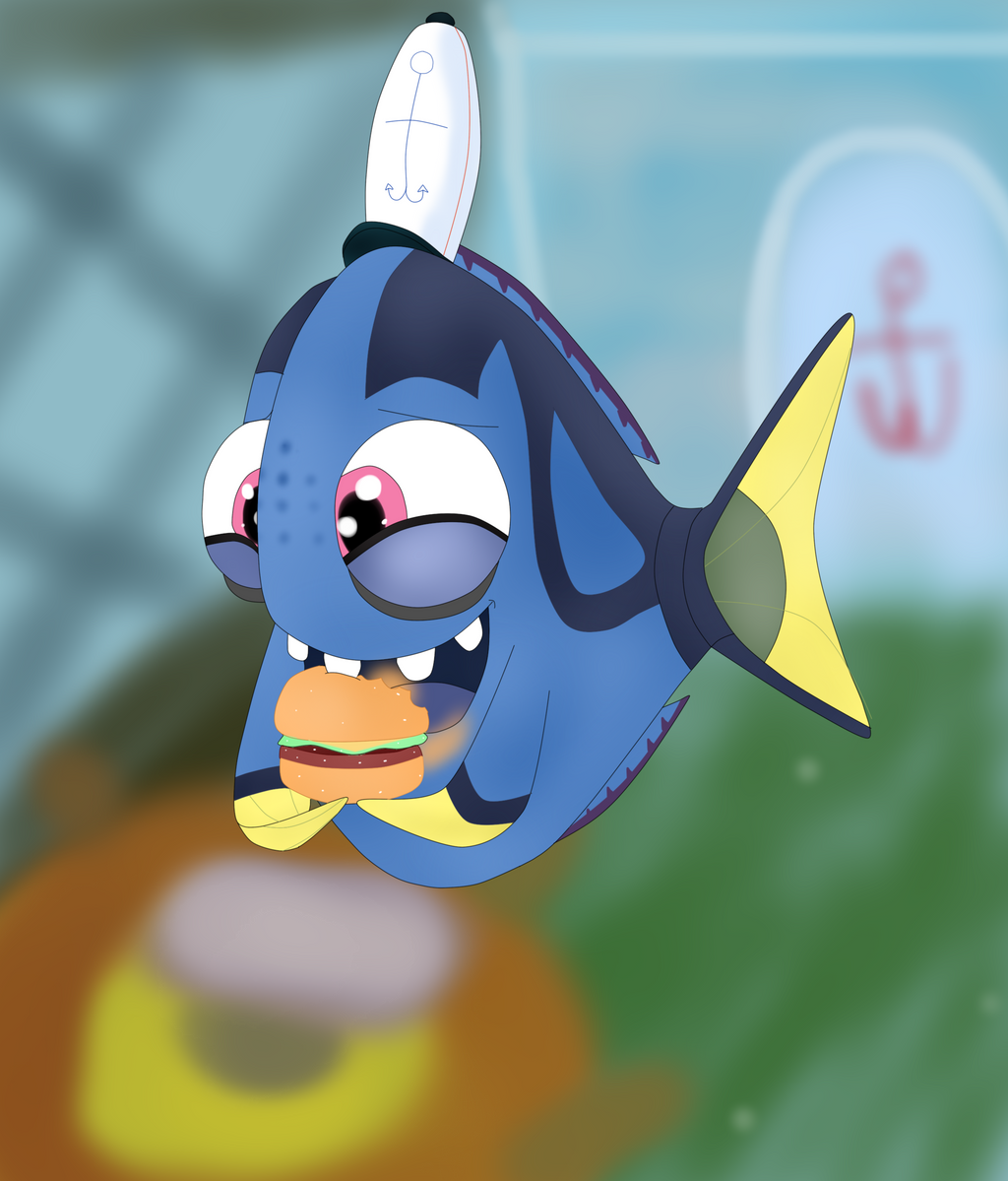 Dory Working At The Krusty Krab By Cristiandarkradx On Deviantart