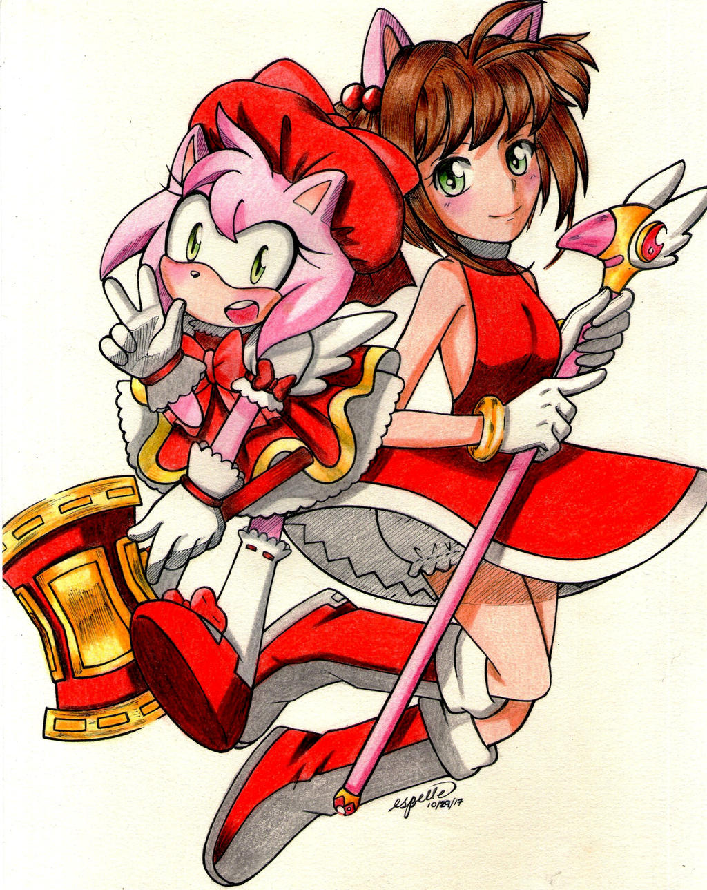 Amy Rose And Sakura Kinomoto By Esbelle On Deviantart