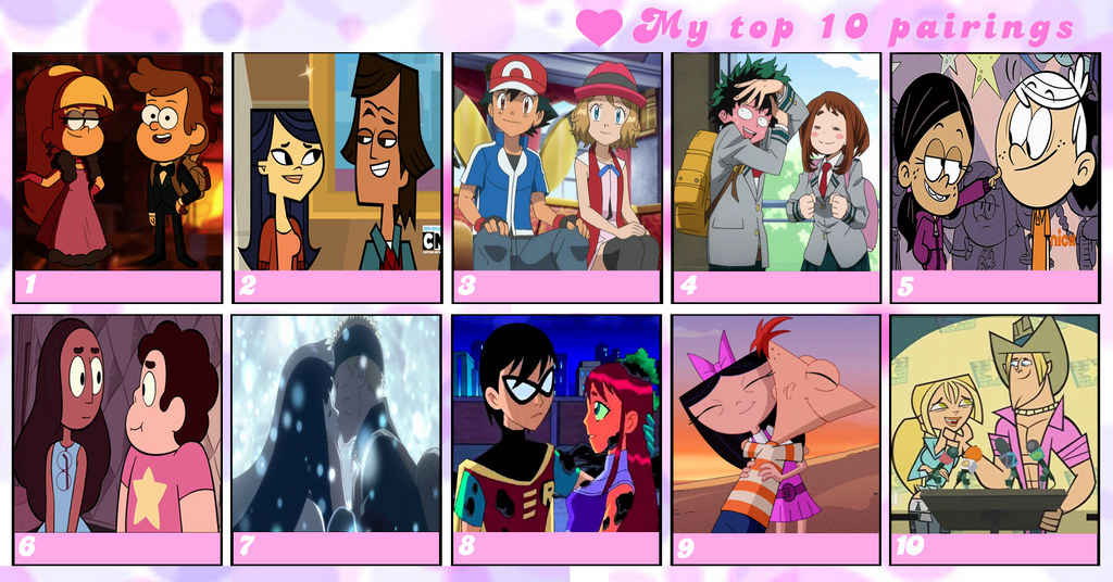 My Top 10 Couple Pairing Updated By Greatlucario On Deviantart