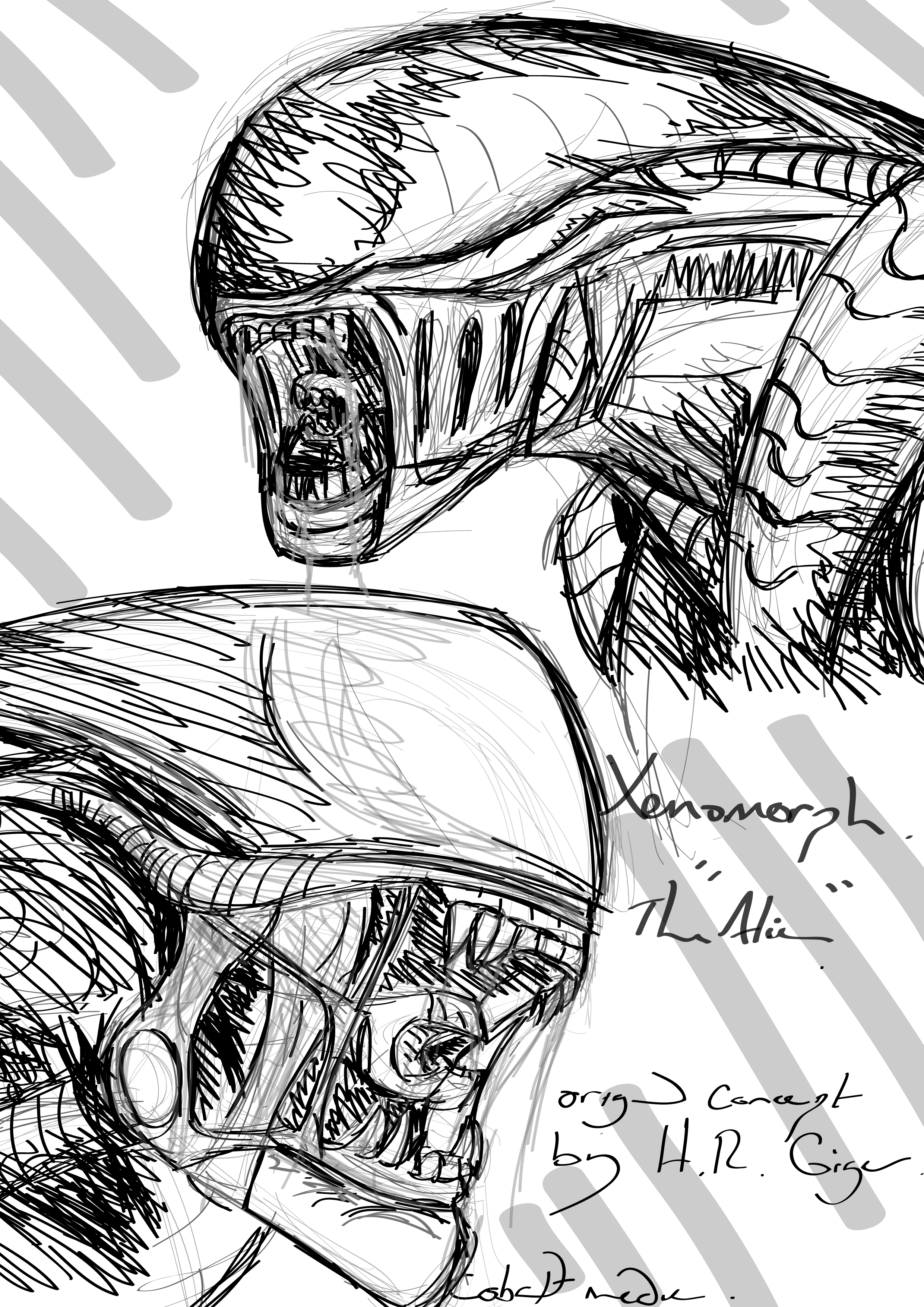Xenomorph sketches by CobaltMedic on DeviantArt