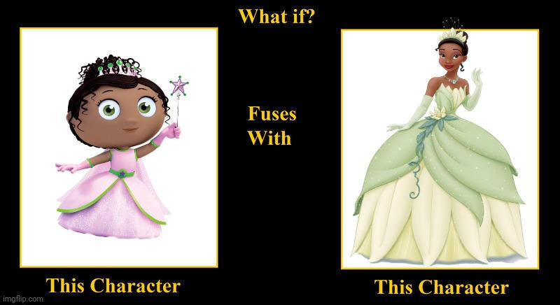 Princess Presto Pea Fuses With Tiana Rogers by prettyprejoy on DeviantArt