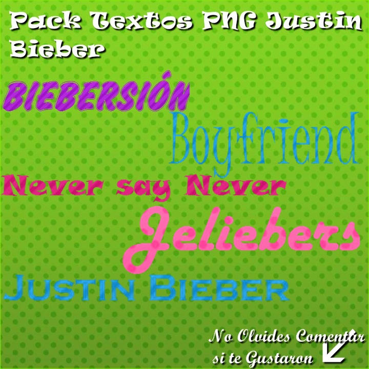 Pack png de 4 textos De justin bieber. by MelissaEditions on DeviantArt