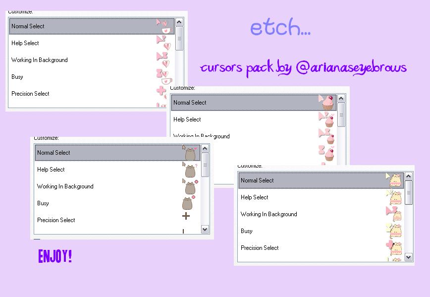 Cursor Pack By @arianaseyebrows by RusheringWithLovato on DeviantArt