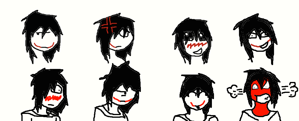 jeff the killers faces by Amnesia-909 on DeviantArt