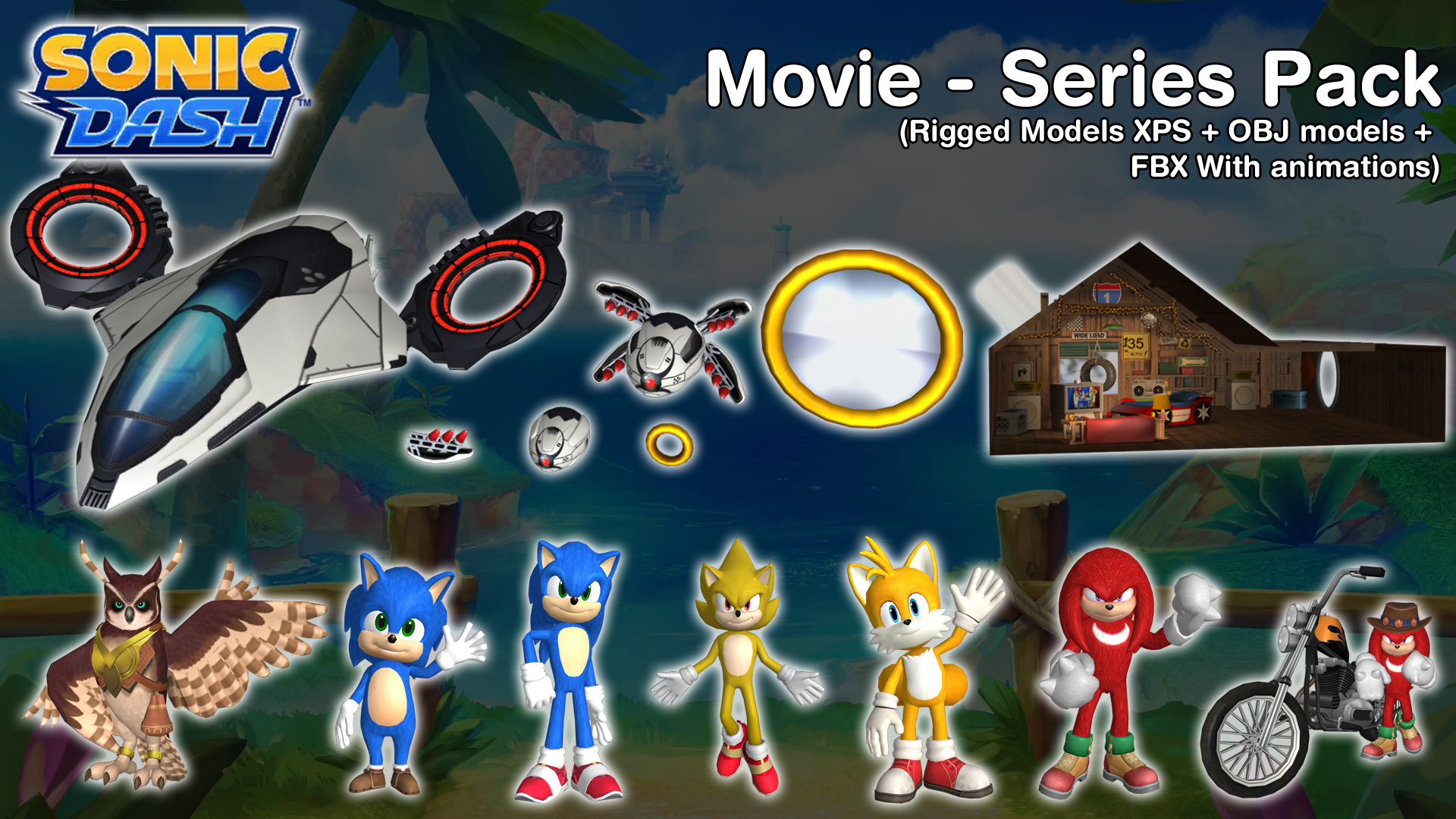 Sonic Dash - Sonic Movie Models [XPS-OBJ-FBX] by 972oTeV on DeviantArt