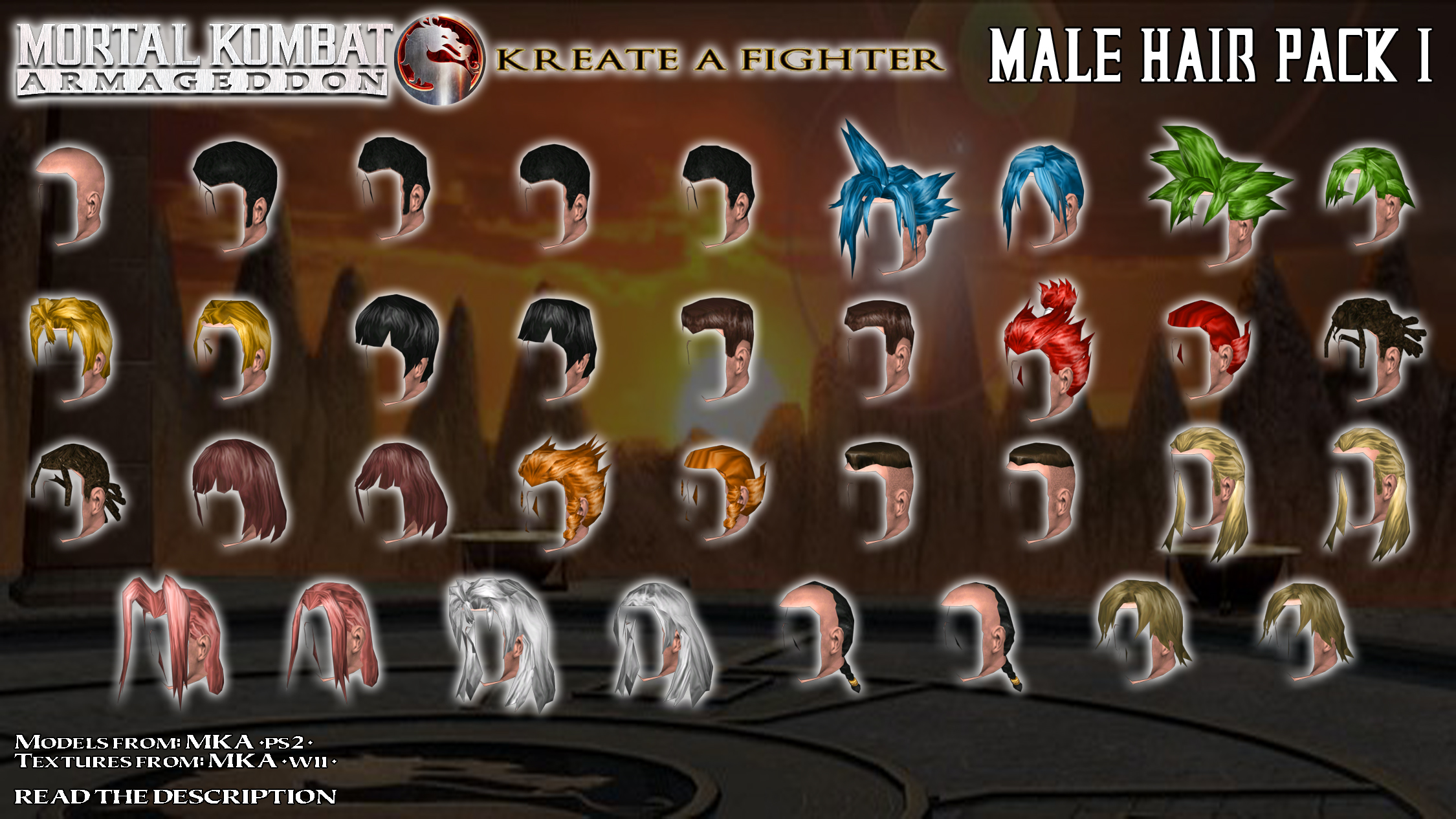 MKA - Kreate a Fighter - Male Hair Pack 1 [XPS] by 972oTeV on DeviantArt