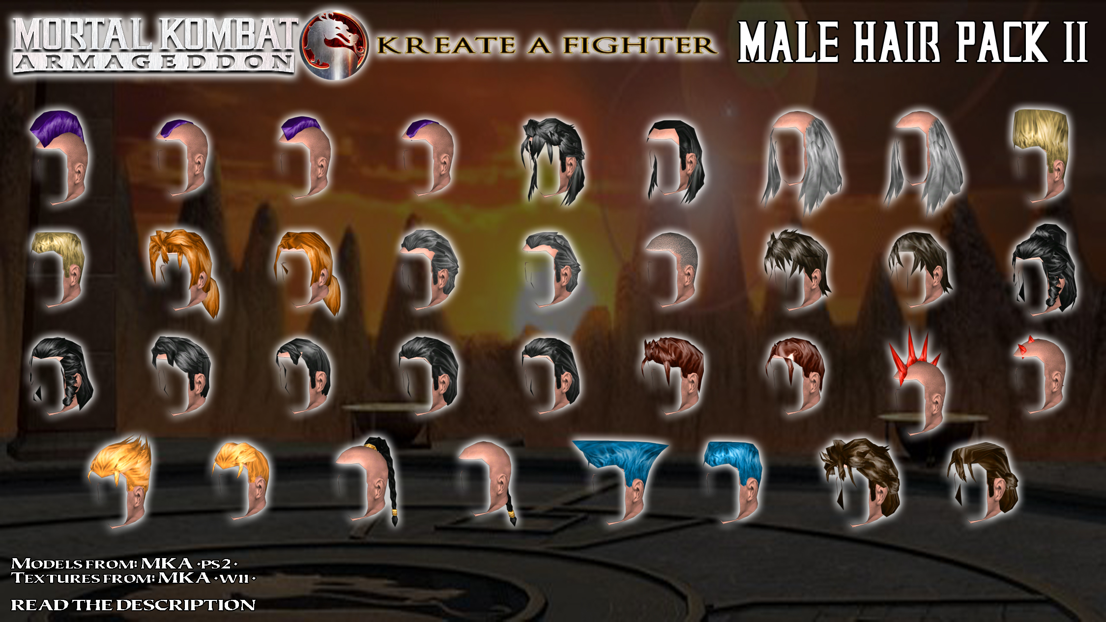 MKA - Kreate a Fighter - Male Hair Pack 2 [XPS] by 972oTeV on DeviantArt