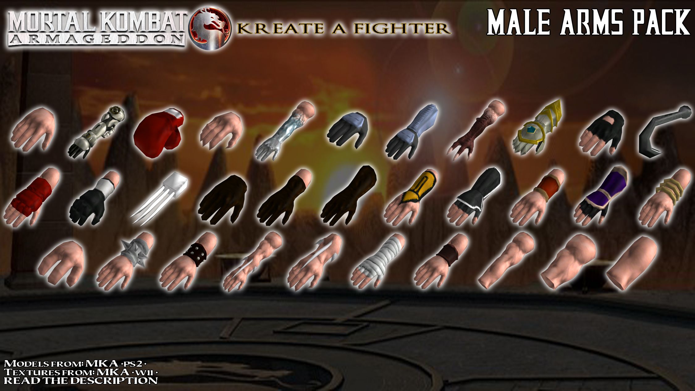MKA - Kreate a Fighter - Male Arms Pack [XPS] by 972oTeV on DeviantArt