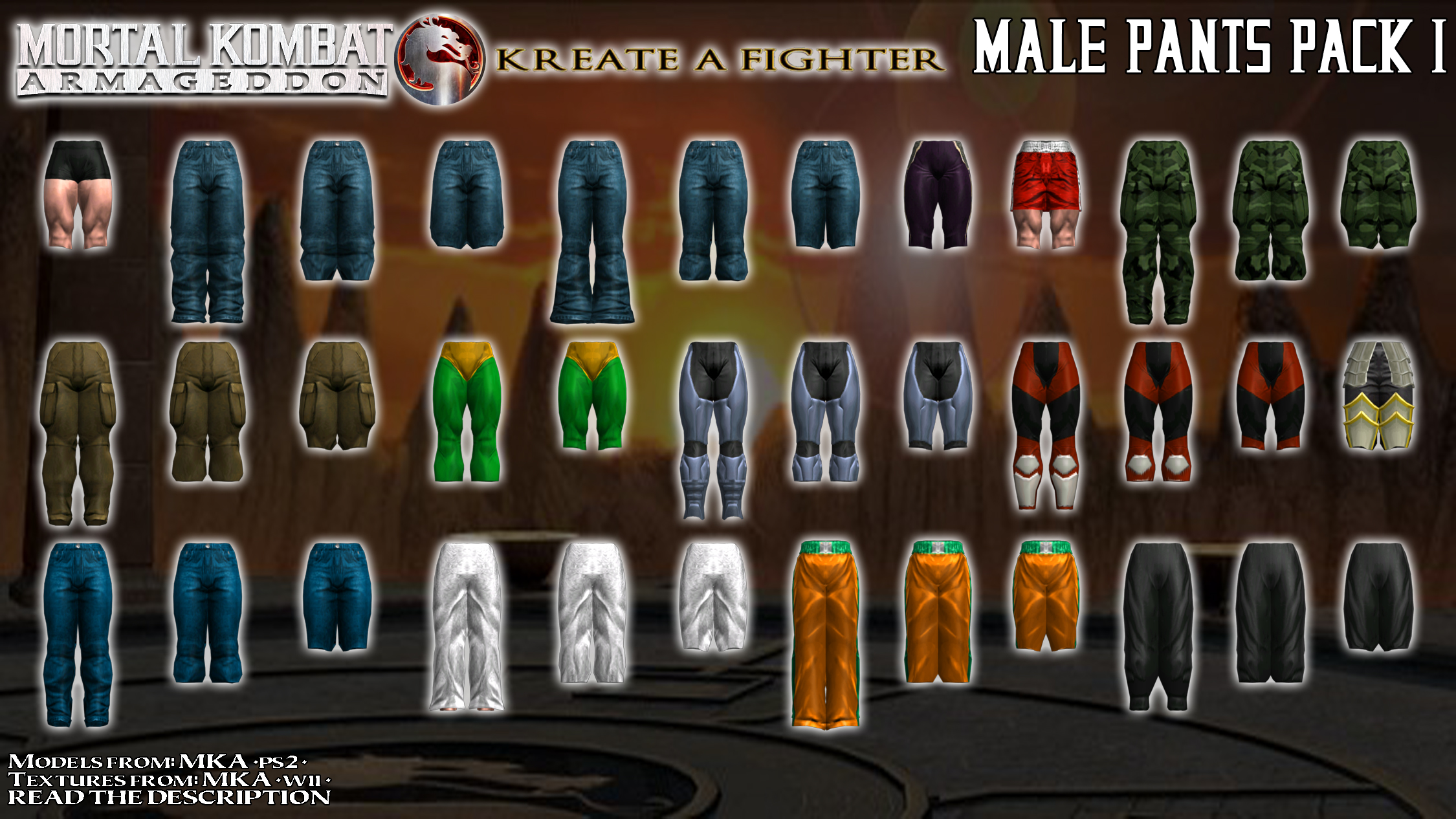 MKA - Kreate a Fighter - Male Pants Pack 1 [XPS] by 972oTeV on DeviantArt