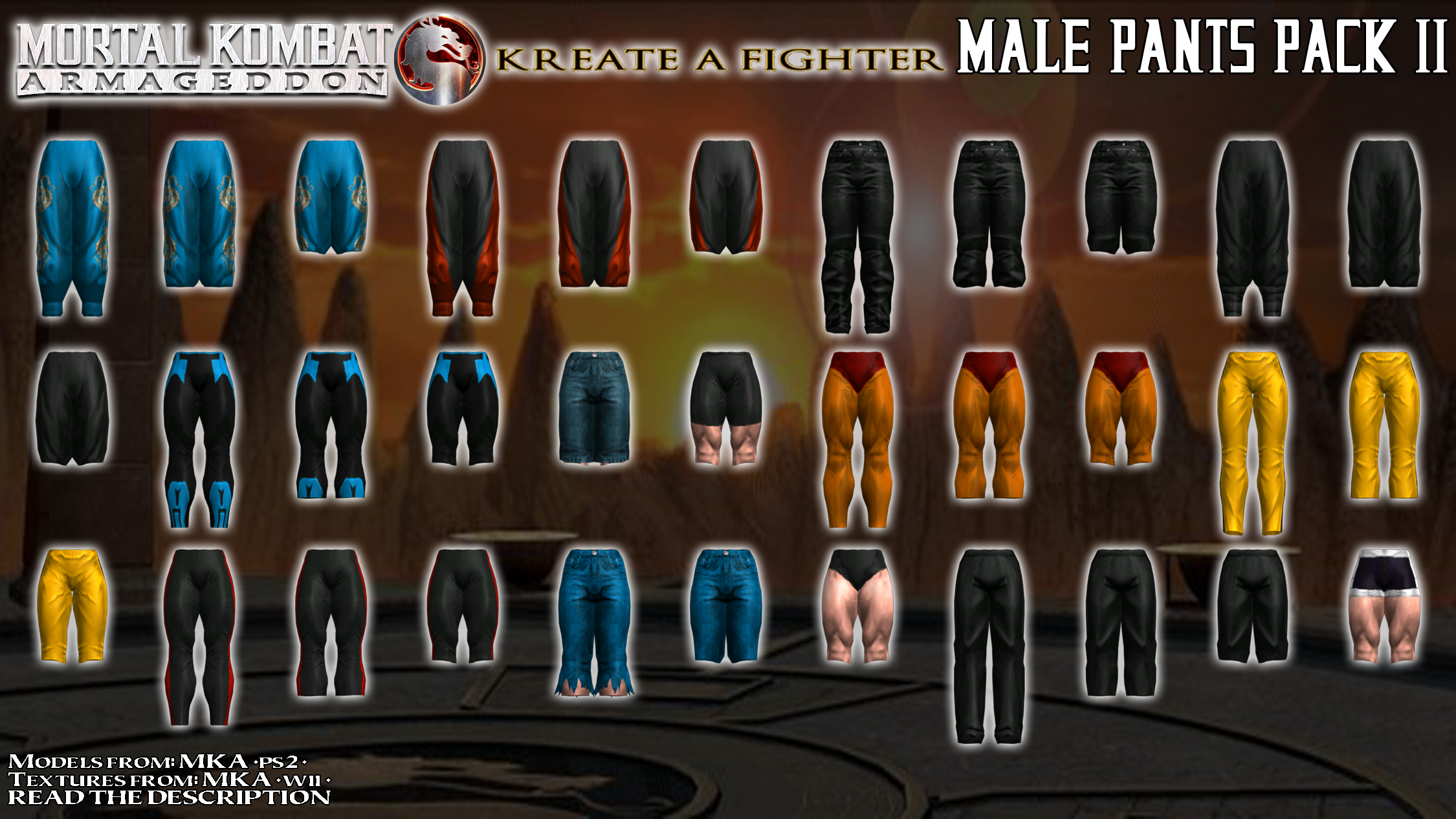 MKA - Kreate a Fighter - Male Pants Pack 2 [XPS] by 972oTeV on DeviantArt
