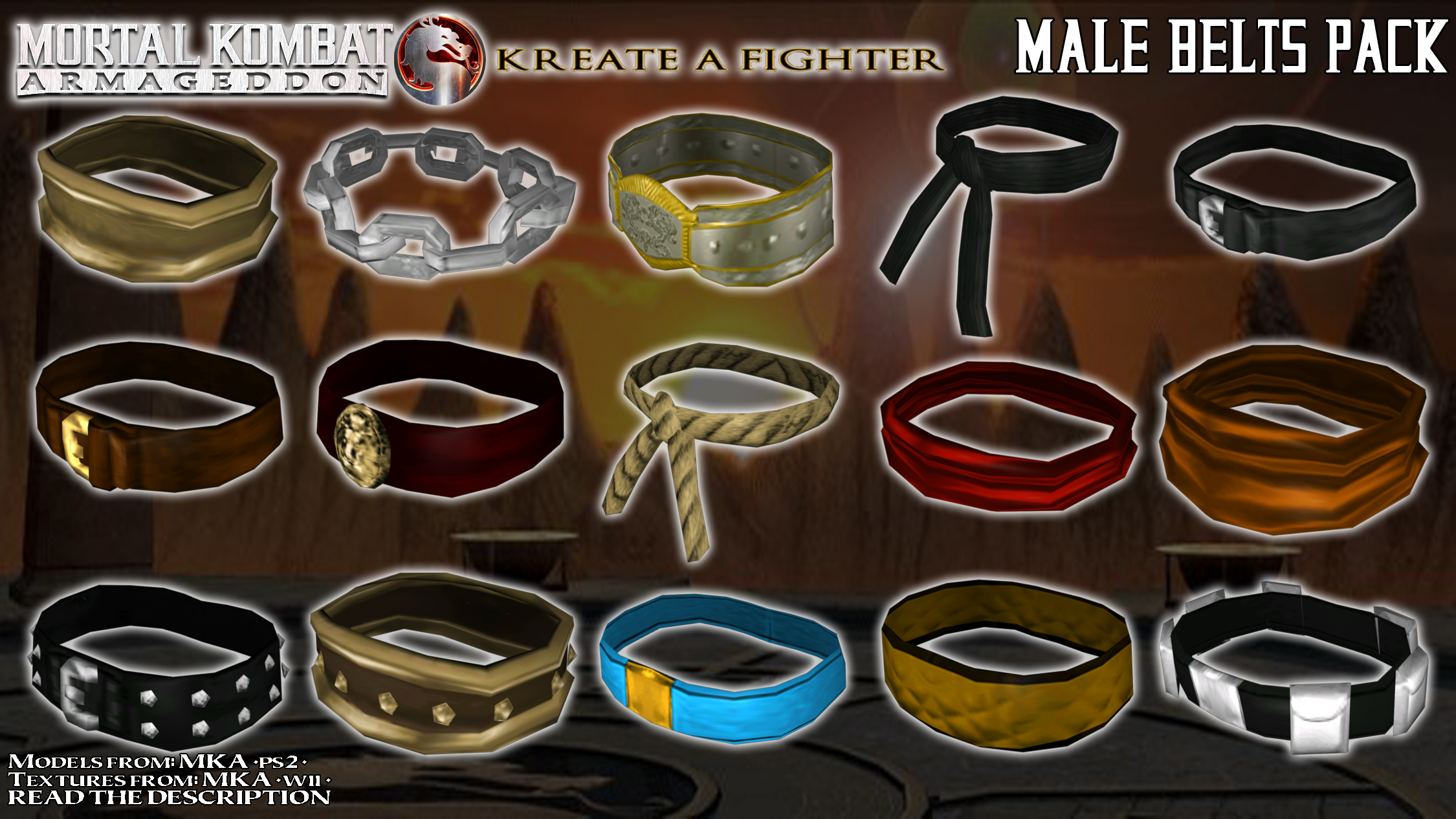 MKA - Kreate a Fighter - Male Belts Pack [XPS] by 972oTeV on DeviantArt
