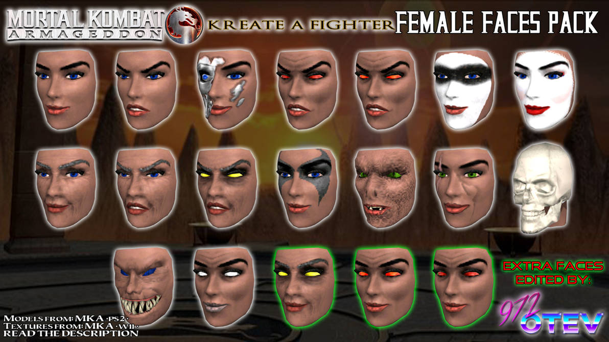 MKA -Kreate a Fighter- Female Face Pack [XPS] by 972oTeV on DeviantArt