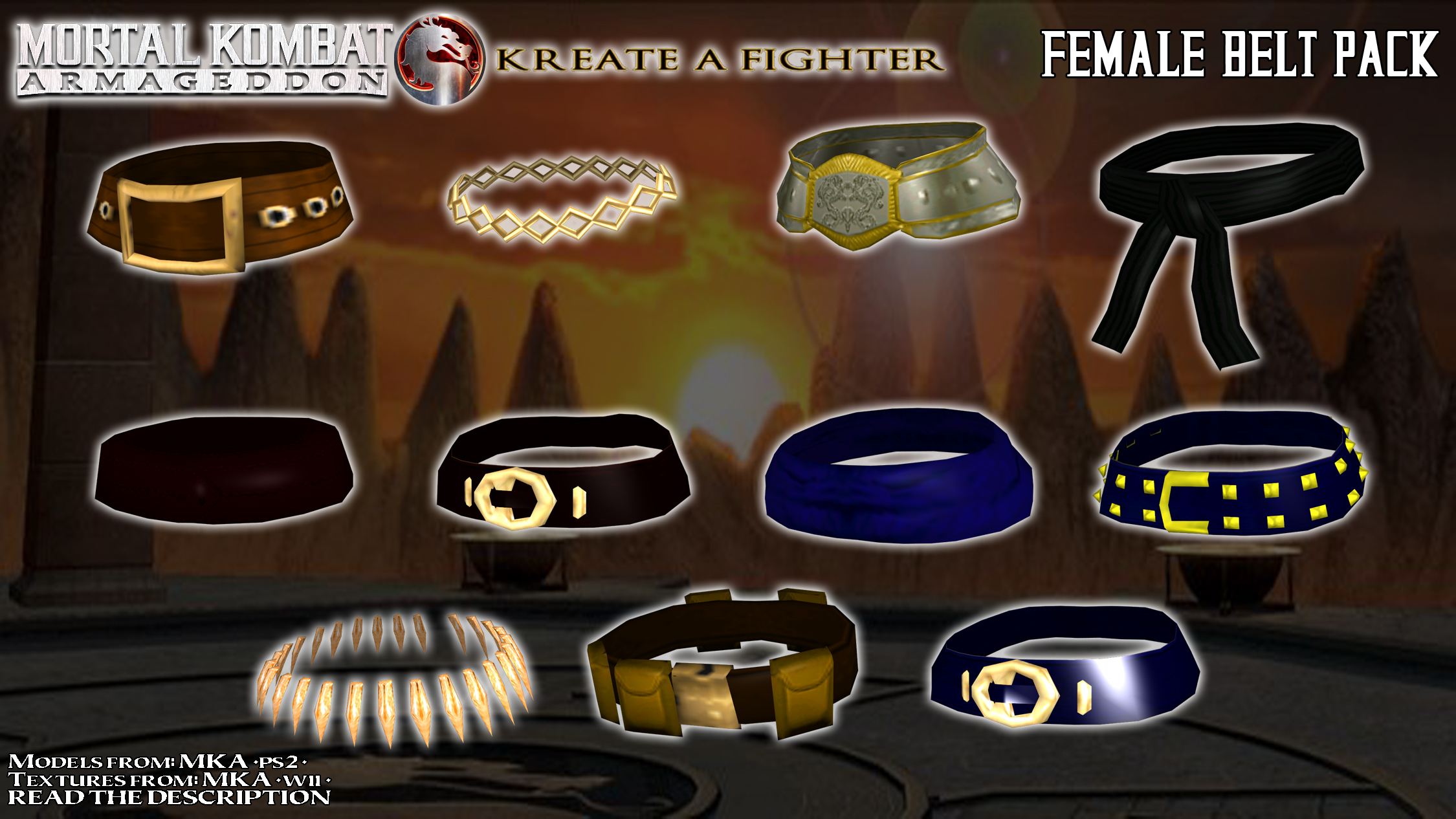 MKA -Kreate a Fighter- Female Belt Pack [XPS] by 972oTeV on DeviantArt