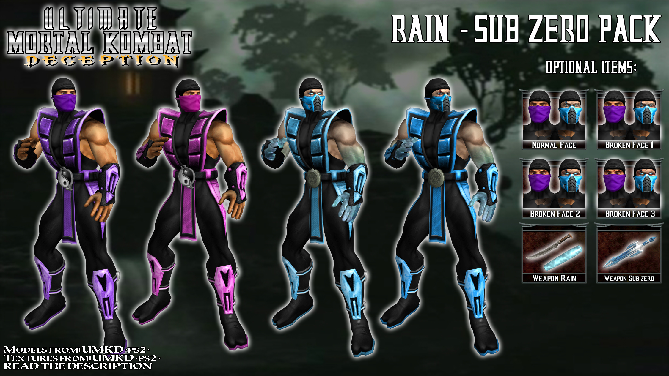 Ultimate MK Deception - Rain - Sub zero Pack [XPS] by 972oTeV on DeviantArt