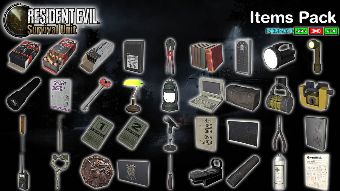 RE SURVIVAL UNIT - Items Pack [XPS - FBX] by 972oTeV on DeviantArt
