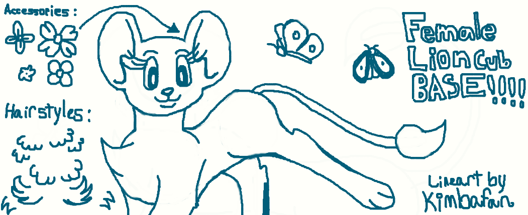 Tezuka-Style Lioness Cub Base! READ DISCRIPTION! by kimbafan on DeviantArt