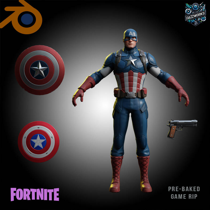 Fortnite Captain America - Game File Drop - FREE by DAZcharm on DeviantArt