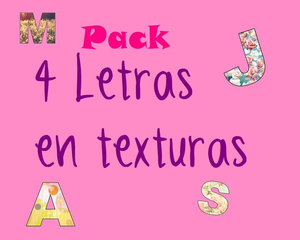Pack de 4 letras en texturas! by BeckyDollEditions on DeviantArt