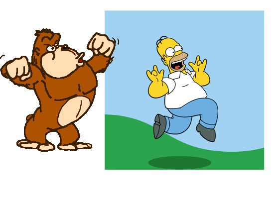 flash animated Monkey scareing homer simpson by rstarr3313 on DeviantArt