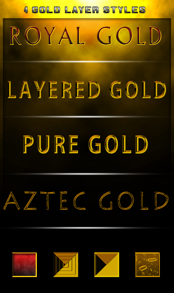 4 Gold styles -FREE- by XioxGraphix on DeviantArt