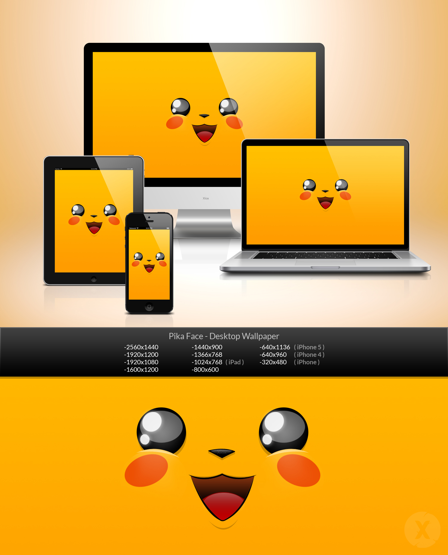 Pika Face Wallpaper -FREE- by XioxGraphix on DeviantArt