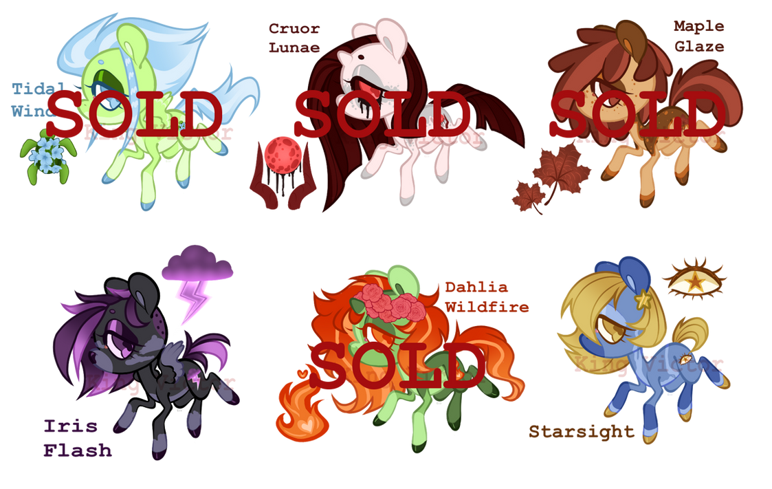 6 Randomly Themed MLP Adopts {2/6} $5 by King-Victor on DeviantArt
