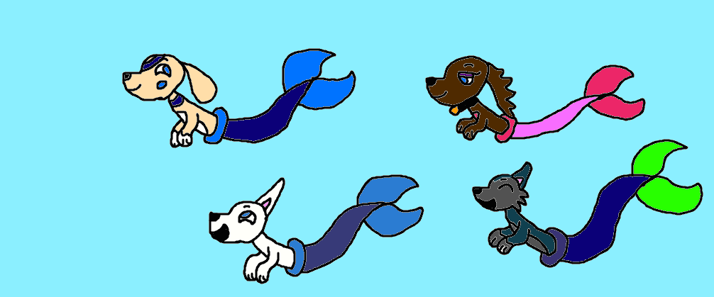 Four pals swimming by MerpupIsaac2003 on DeviantArt