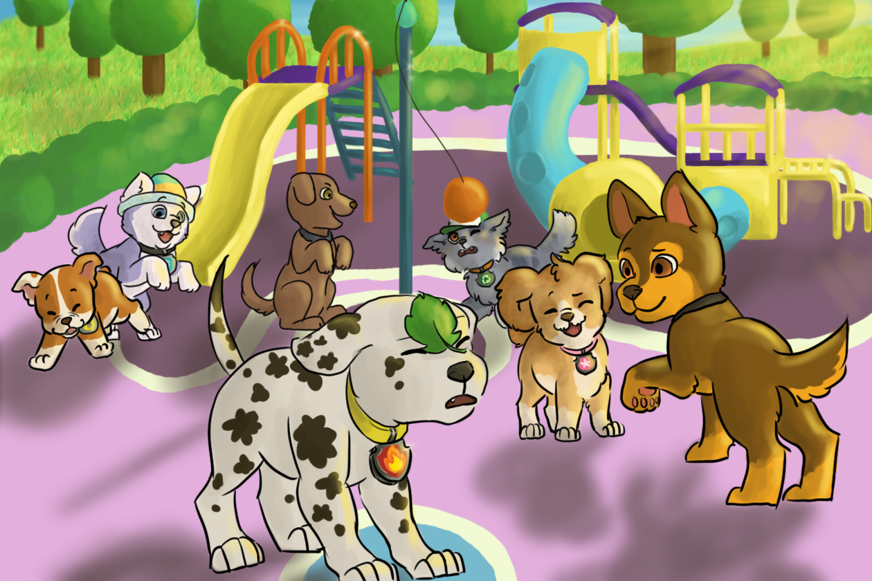 A day at the(pup) park by EchoingSky on DeviantArt